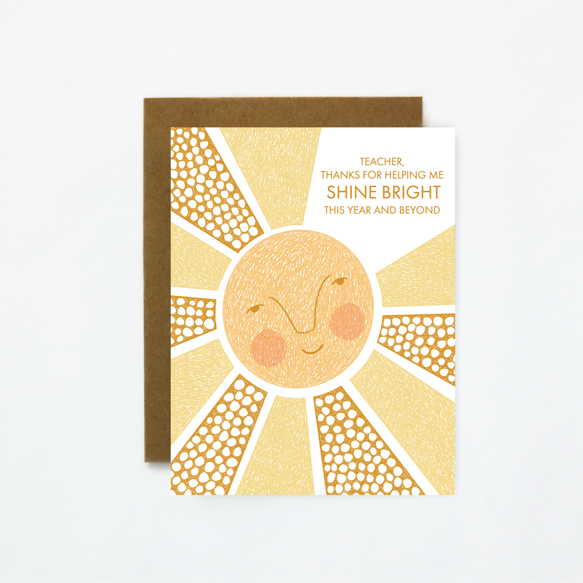 Helping Me Shine - Teacher Appreciation Card - QUIET LINES DESIGN ...