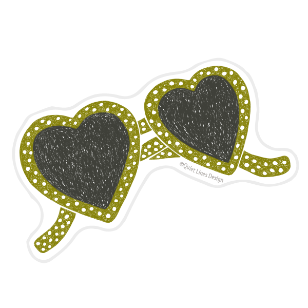Heart Sunglasses Sticker-QUIET LINES DESIGN – Quiet Lines Design