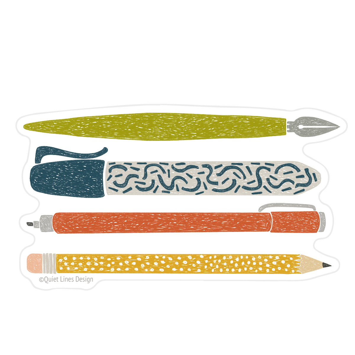 Pen Collection Sticker-QUIET LINES DESIGN – Quiet Lines Design