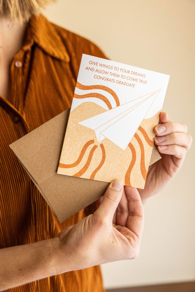 Paper Airplane-Graduation Card-QUIET LINES DESIGN – Quiet Lines Design