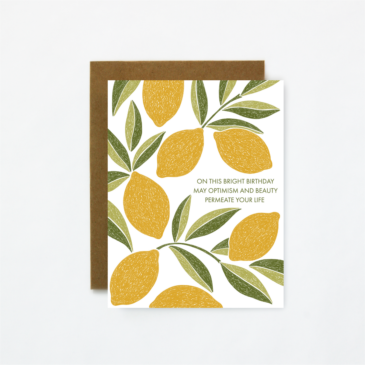 Optimistic Lemons-Birthday Haiku Greeting Card-QUIET LINES DESIGN ...